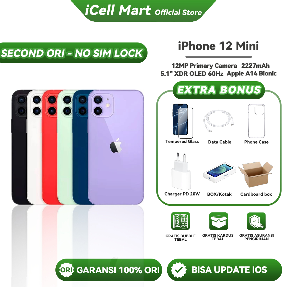 Jual IPhone 12 MINI 64GB 128GB SECOND MULUS FULLSET 100% BERGARANSI ...