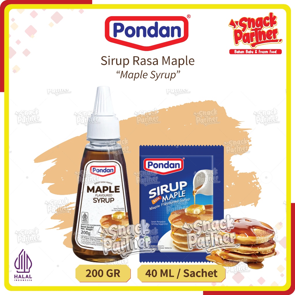 Jual PONDAN MAPLE SYRUP 40 ML Sachet / 200 GR Botol - Sirup Rasa Mapel ...