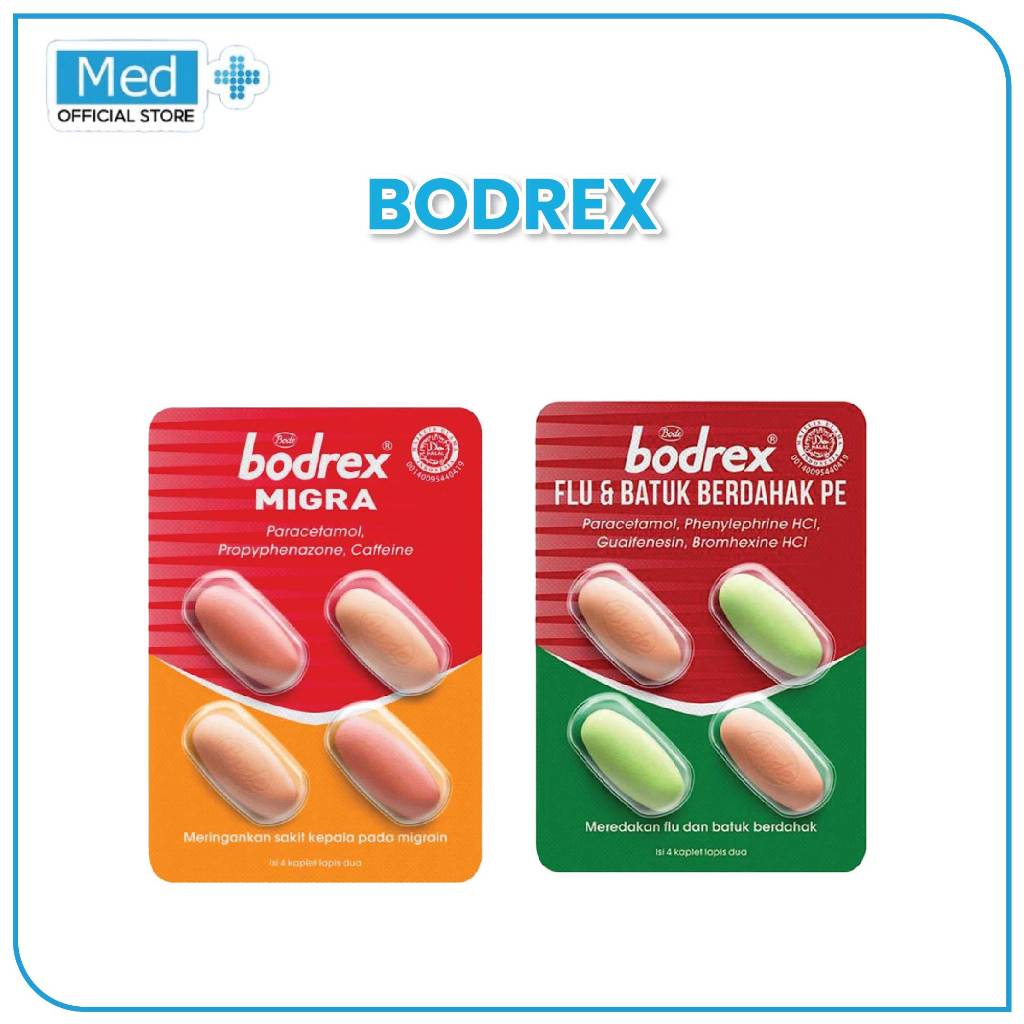 Jual Med+ Bodrex Flu dan Batuk Berdahak Strip isi 4 Tablet | Shopee ...