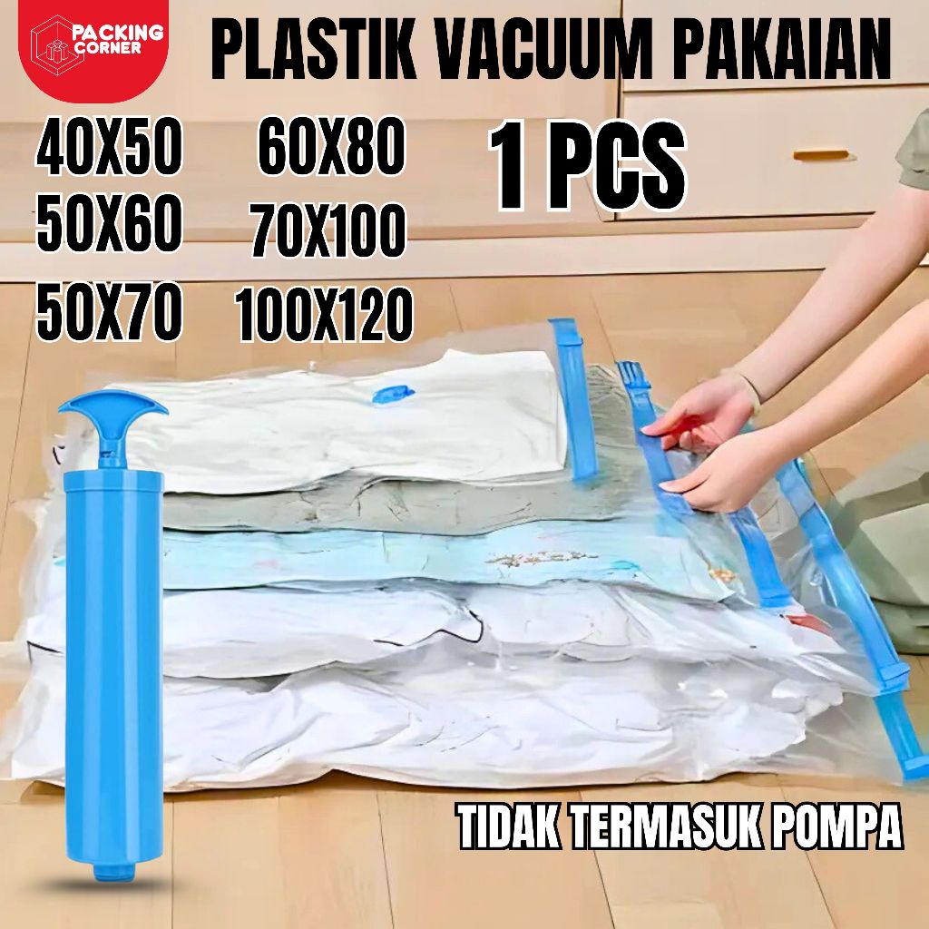 Jual Plastik Vacum Bag Kantong Pakaian Travel Kantong Vakum Bag Baju ...
