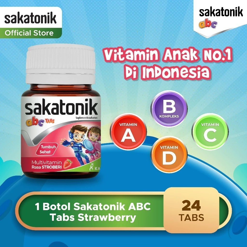 Jual SAKATONIK ABC Multivitamin Anak 24 Tablet Mendukung Kesehatan ...