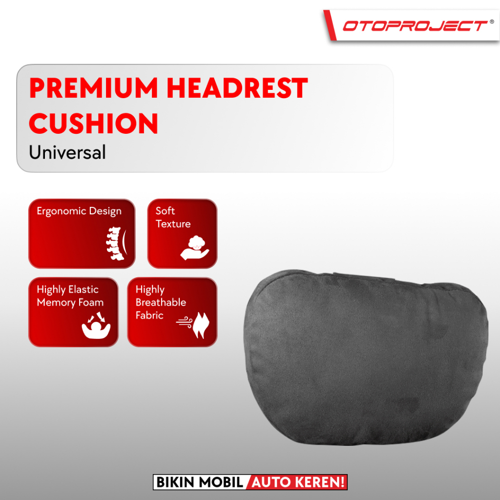 Jual Otoproject - Premium Headrest Cushion Twilight Grey | Bantal ...