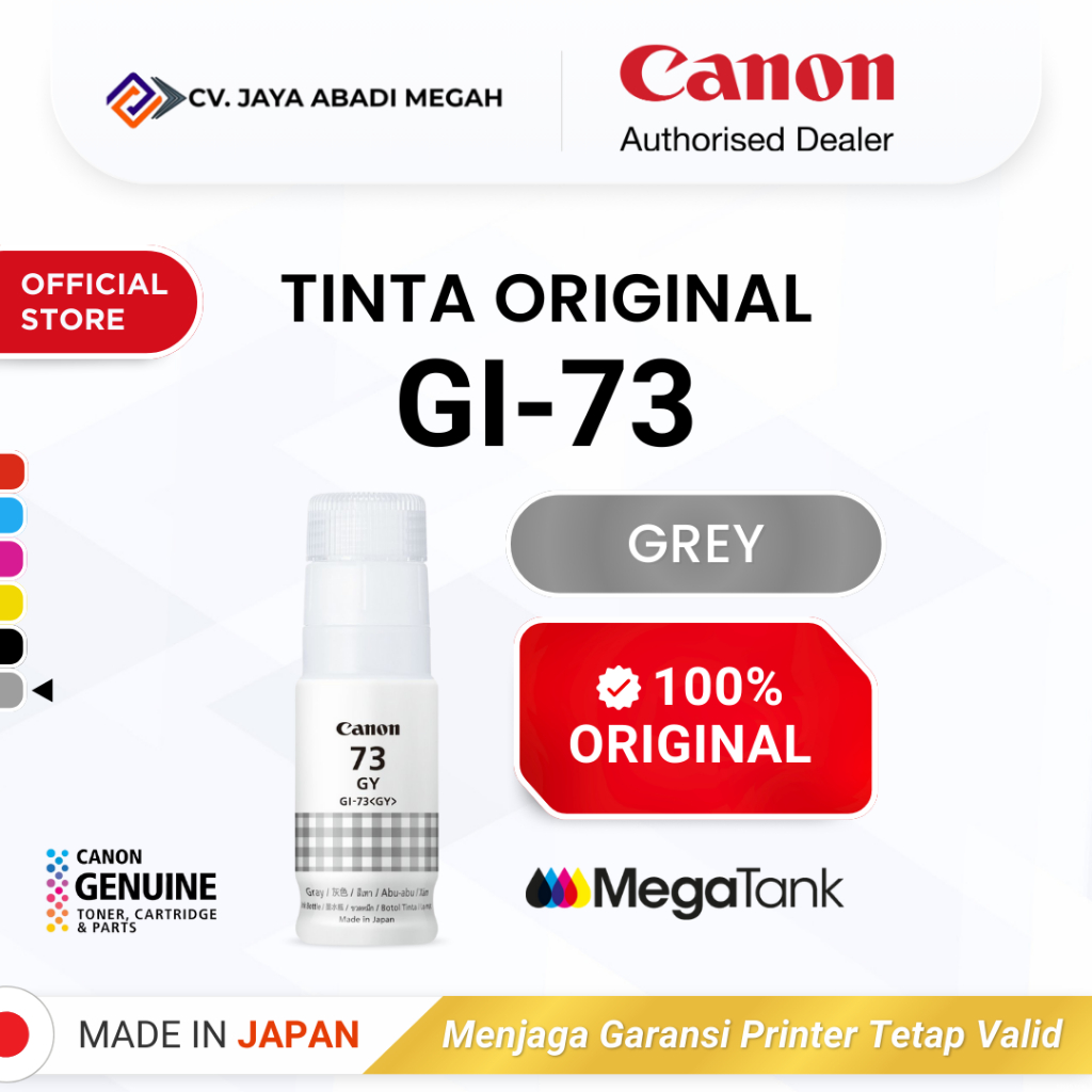 Jual 100% ORIGINAL Tinta Canon GI 73 Grey - Printer G570 G670 - Tinta ...