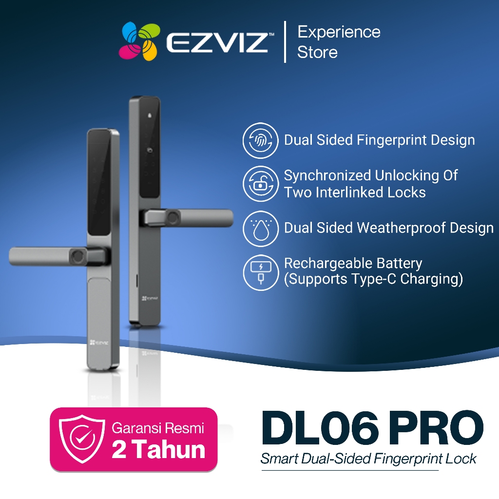 Jual EZVIZ DL06 DL 06 Pro Smart Dual-Sided Fingerprint Lock | Shopee ...