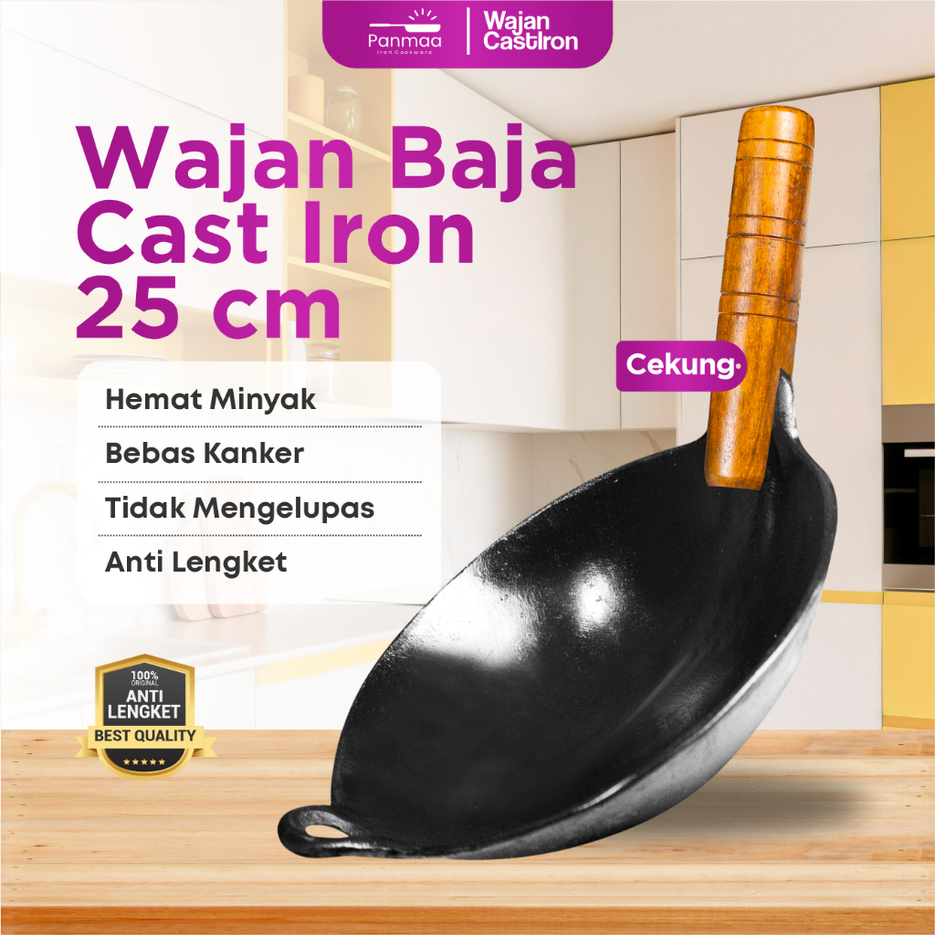 Jual Wajan Baja Cor Cekung 10” (25cm) Tebal Anti Lengket/wajan nasi ...