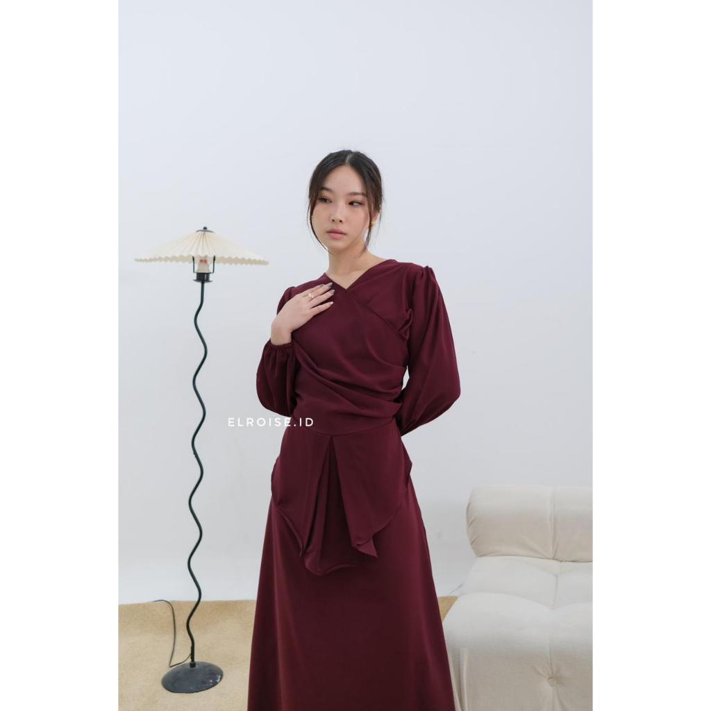 Jual Marsha Draped Long Dress / Dress Maxi Flare Adjustable Cotton Silk ...