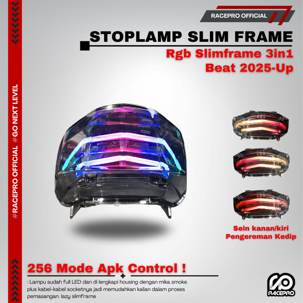 Jual Stoplamp racepro RGB Lazy Slimframe All Beat New 2025 Up Beat ...