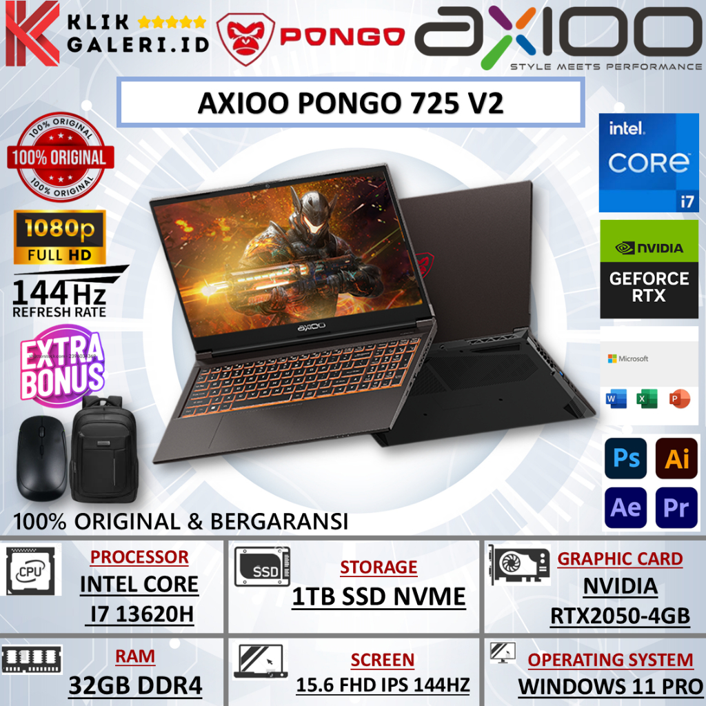 Jual Axioo Pongo 725 Terlengkap & Harga Terbaru April 2026 | Shopee ...