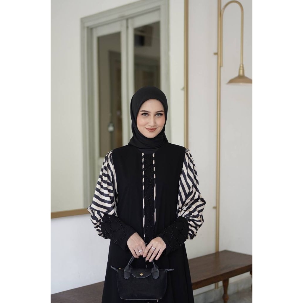 Jual Abaya Hitam Zenina Payet Abaya Edisi Lebaran Dress Gamis Wanita ...
