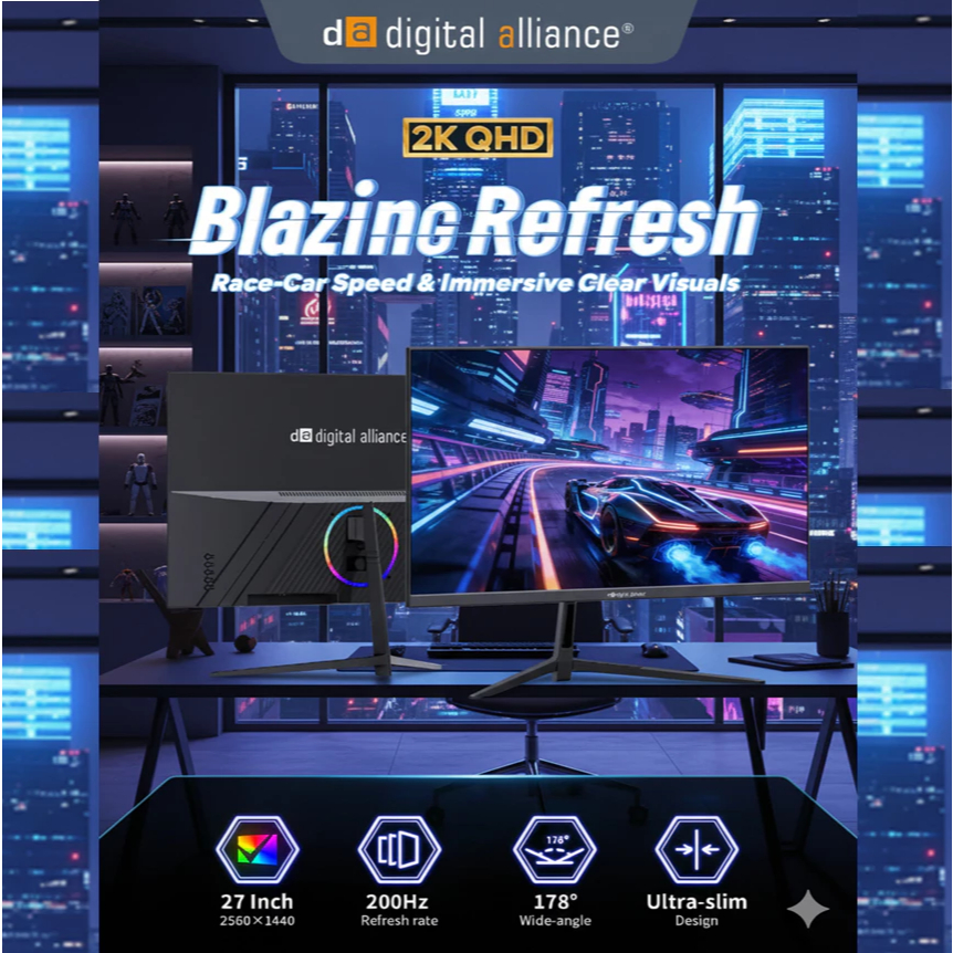 Jual Digital Alliance Gaming Monitor DA27 IPS QHD 2K 1440P 27 INCH 5MS ...