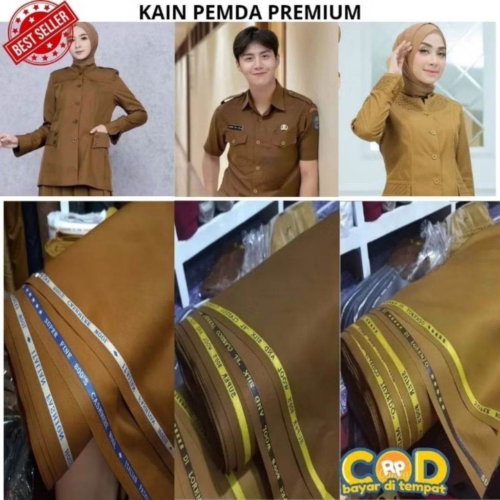 Jual Kain Pemda Khaki Premium Semi Wool Bahan Seragam Pdh Pns Pemda ...
