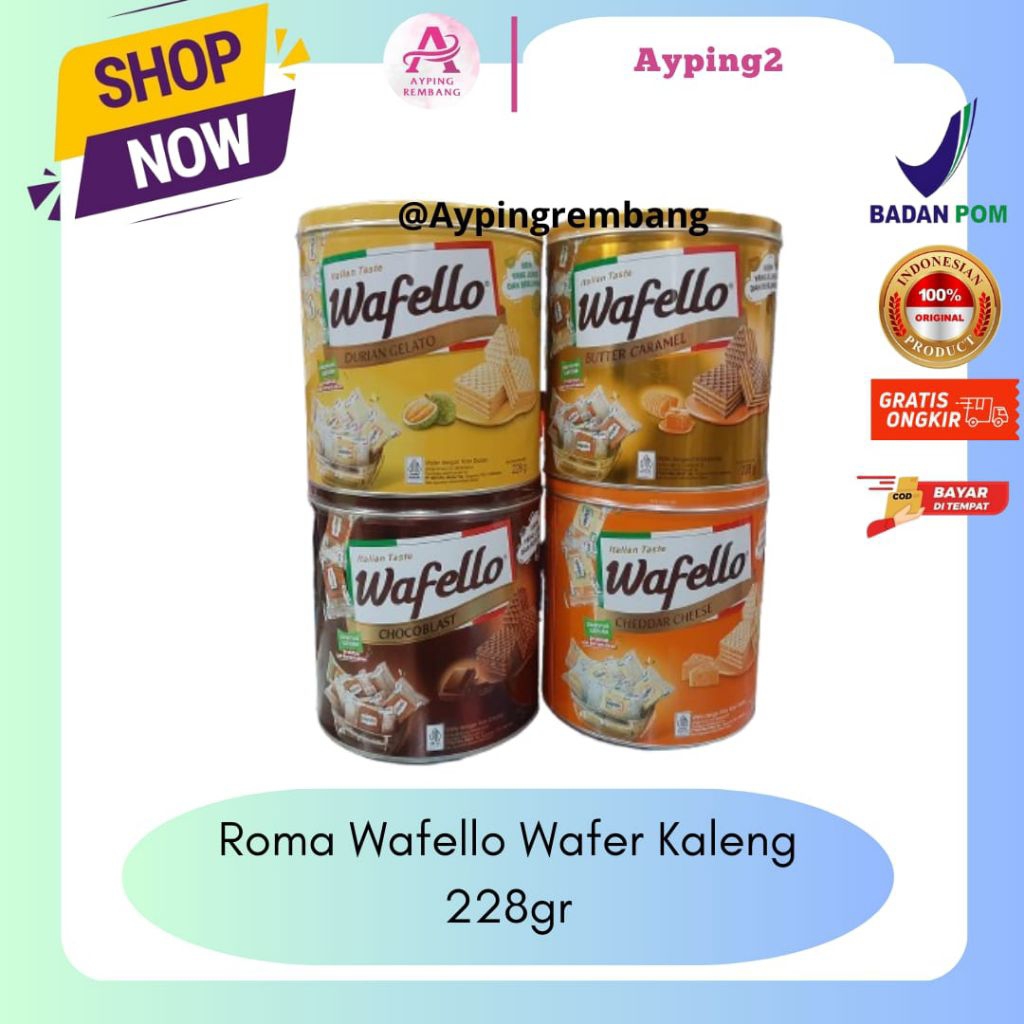Jual Roma Wafello Wafer Kaleng 228gr | Shopee Indonesia
