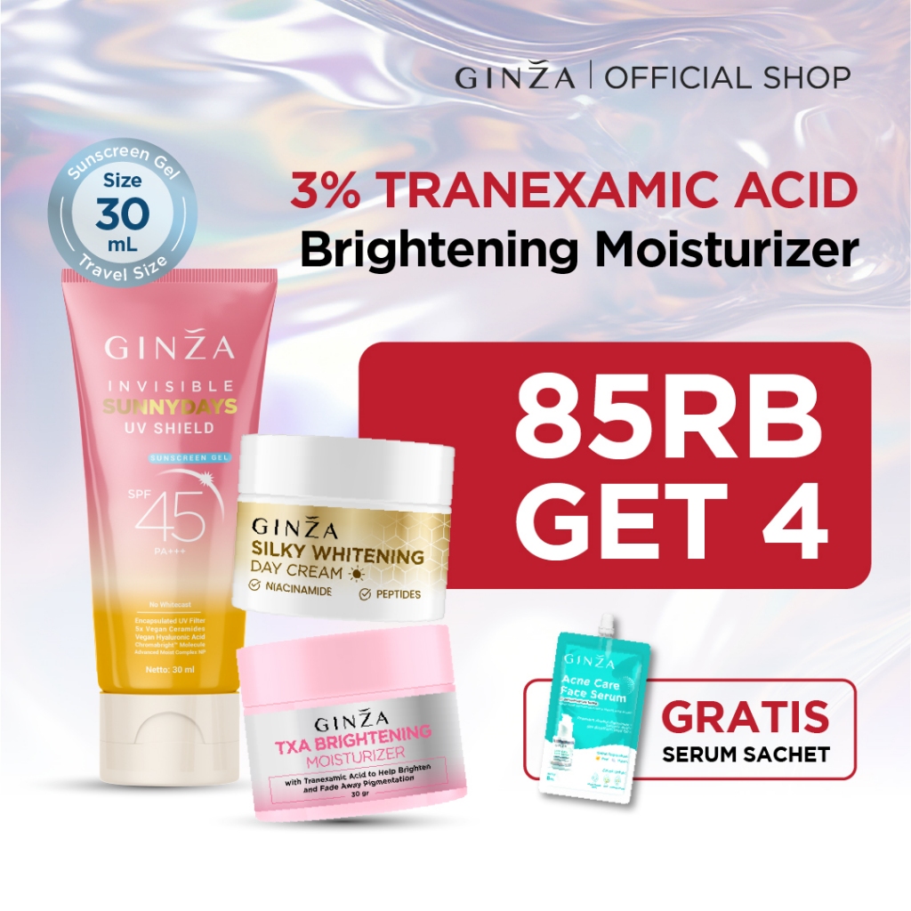 Jual [BUY 2 GET 2] Ginza TXA Moisturizer + Day Cream + Sunscreen 30ml ...