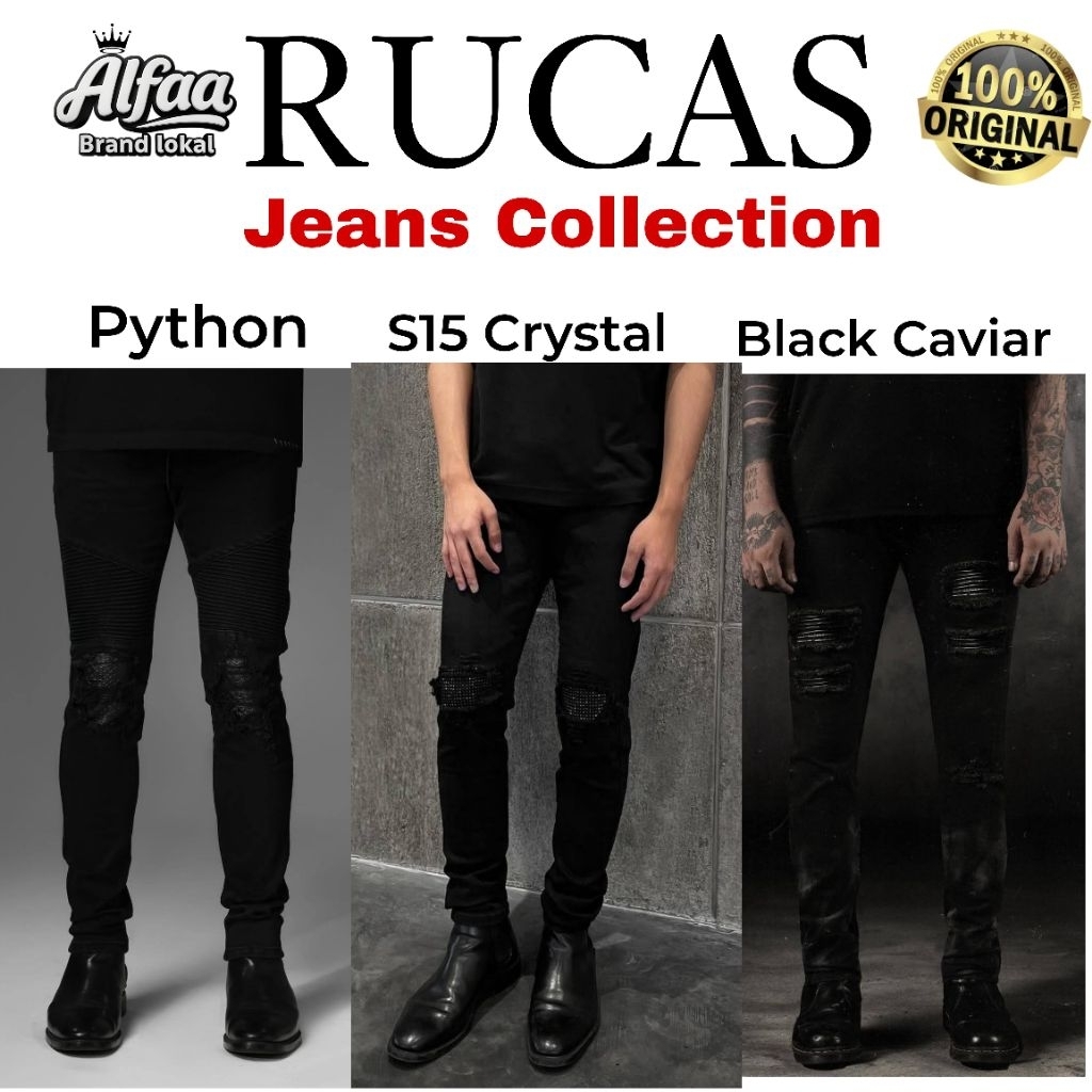 Jual [100% ORIGINAL] Rucas leather Jeans crystal S8 S9 Phyton Black ...