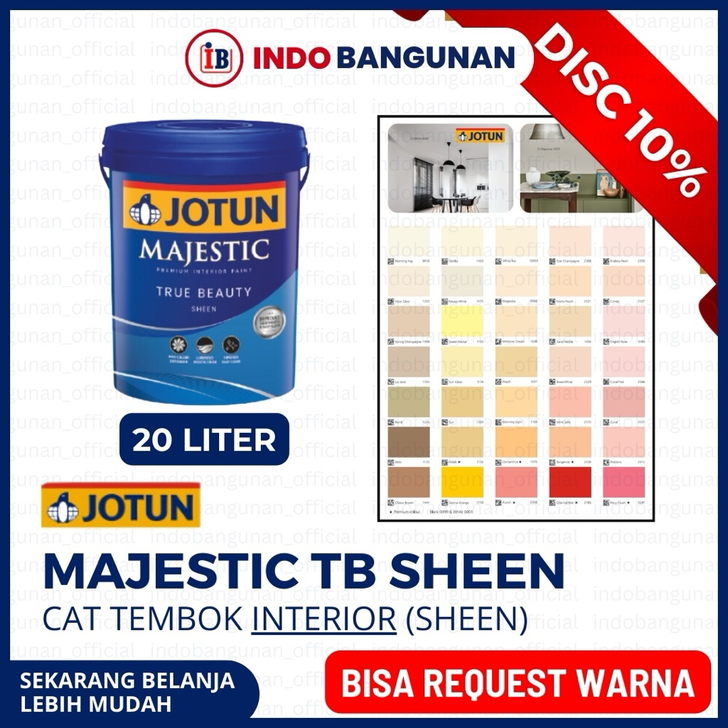 Jual CAT TEMBOK INTERIOR JOTUN MAJESTIC TRUE BEAUTY SHEEN 20LT / BISA ...