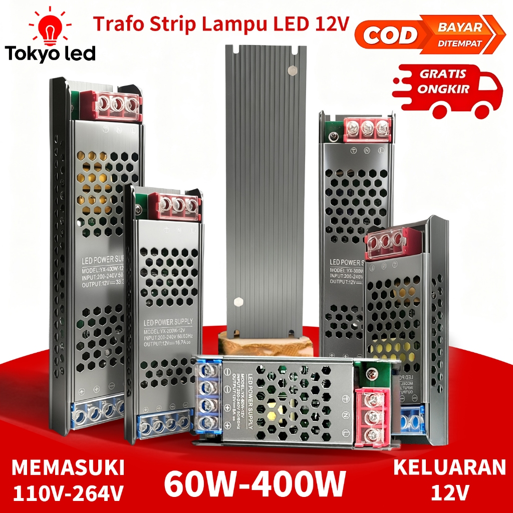 Jual [Garansi 3 tahun] Ballast Travo Led 12v 5A 10A 16.5A 25A power ...