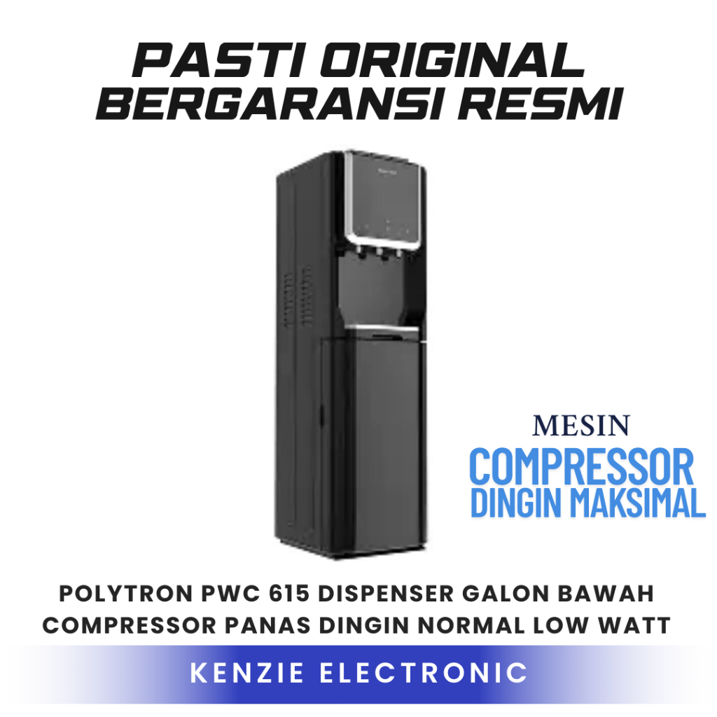 Jual POLYTRON PWC 615 Dispenser Galon Bawah Low Watt Compressor Cooling ...