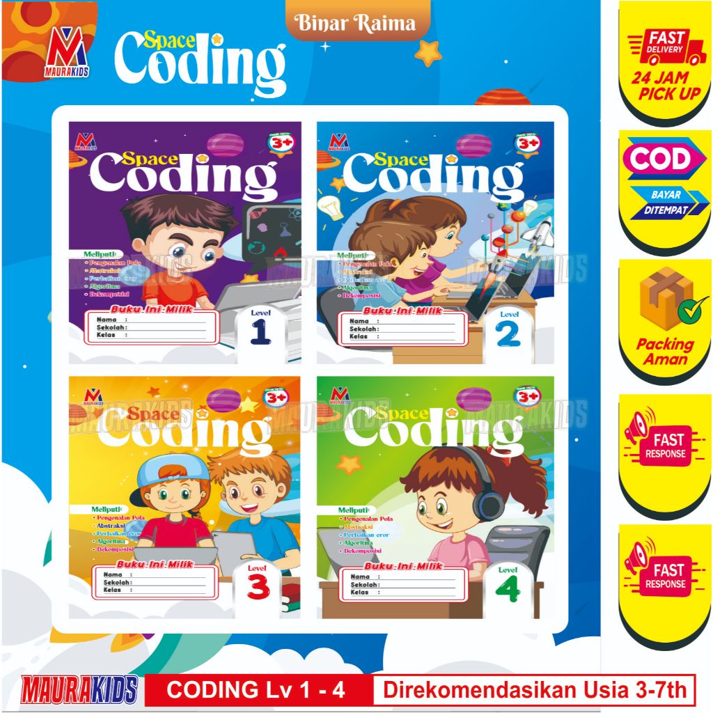 Jual Buku Anak TK PAUD Coding Untuk Usia 3-7 Tahun Buku Koding Anak TK ...