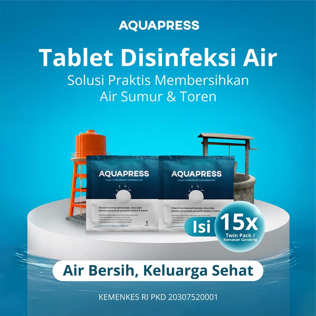 Jual Aquapress Tablet Disinfeksi Pembersih Penjernih Air Tandon Toren ...