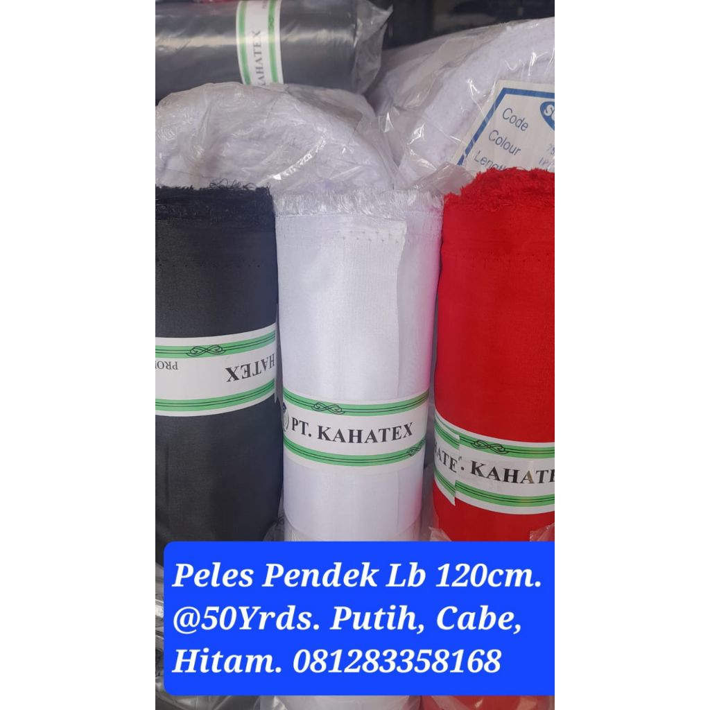 Jual 1roll=50yards. KAHATEX Peles Pendek. Lebar 120cm. Merah Cabe ...