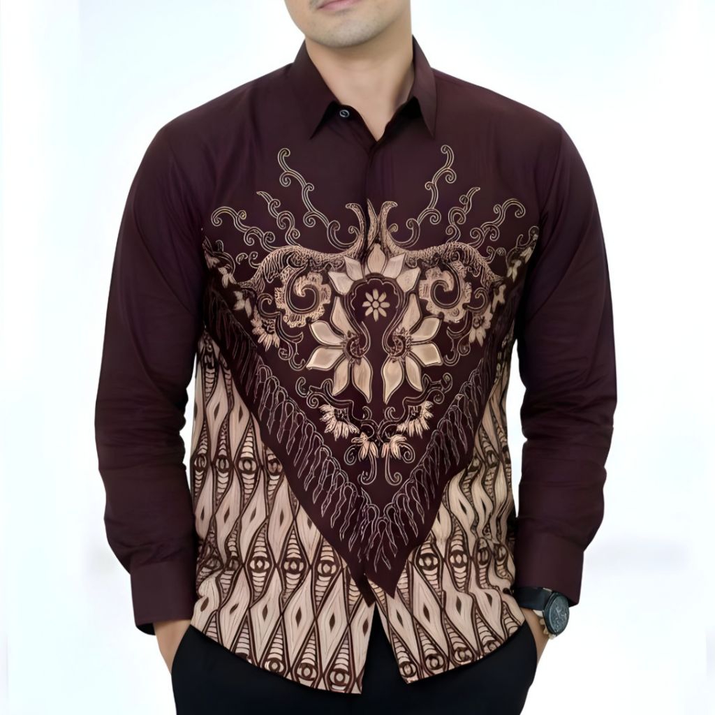 Jual Kemeja Batik Pria MAHOGANI Best Seller 2026 Lengan Panjang Size M ...