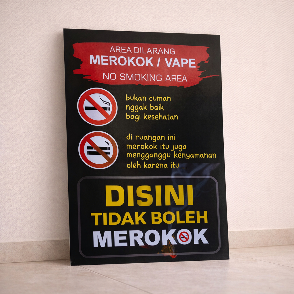 Jual Poster Area Dilarang Merokok / Vape, Poster Rokok untuk Puskesmas ...