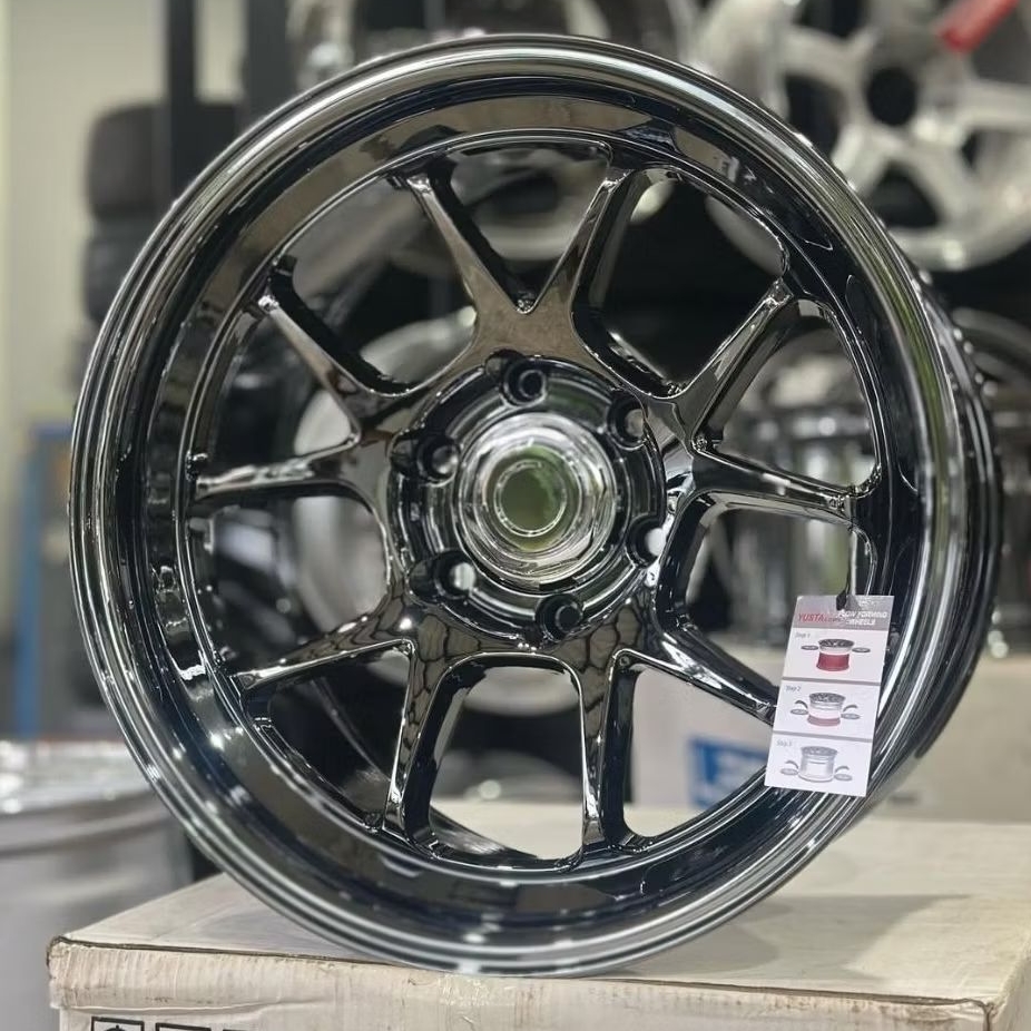 Jual velg mobil ring 18 lebar 9 VENOM 6 BLACK CROME YUSTA FLOW FORMING ...