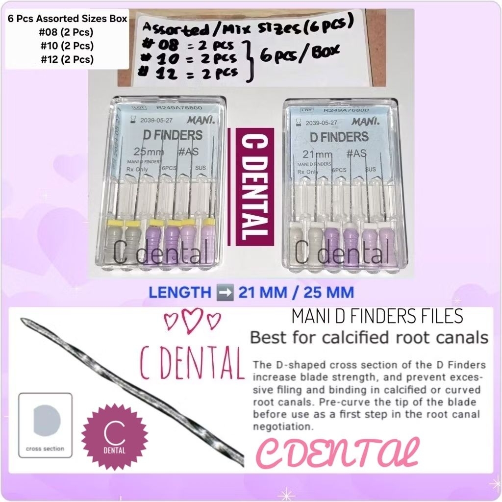 Jual [6 Pcs] Dental MANI Endo D-Finder Files Locate Penetration Pathway ...