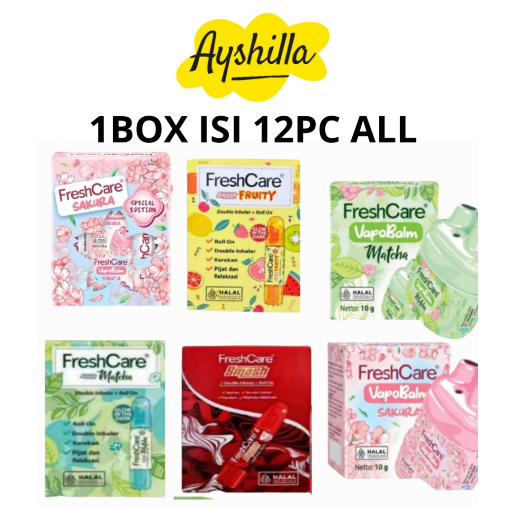 Jual FreshCare 1 BOX isi 12- Matcha 4 in 1 Double Inhaler + Roll On ...