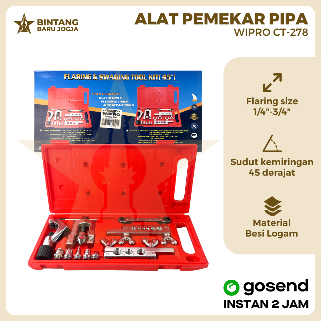 Jual Wipro CT-278-L Alat Pemekar Pipa / Flaring Tool Komplit | Shopee ...