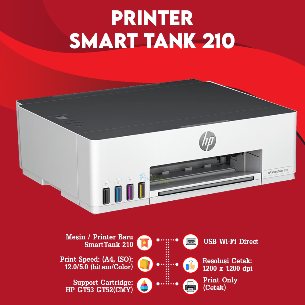 Jual Printer Smart Tank 210 Wifi Direct Bluetooth Inktank A4 Print Only ...