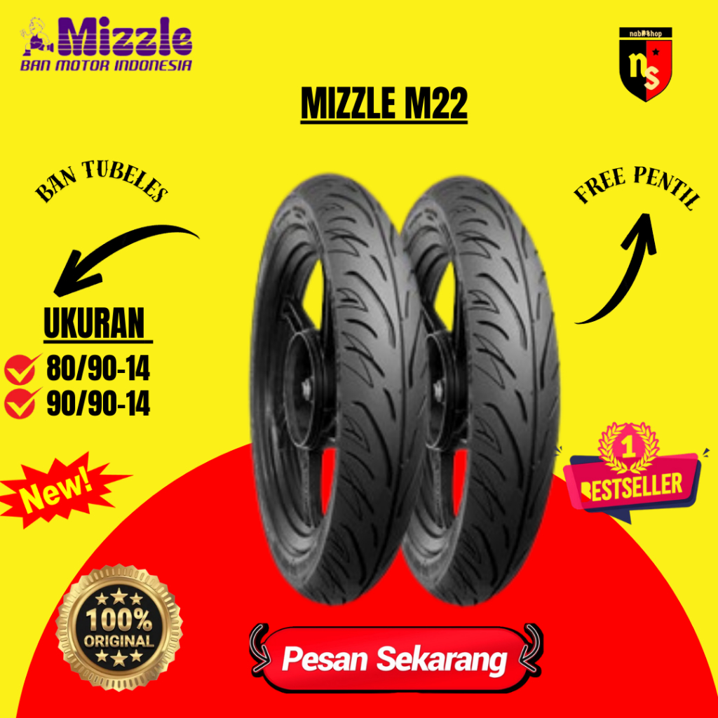 Jual Ban Motor MIZZLE 80/90-14 90/90-14 Tubeless Ring 14 M20 M22 Gratis ...