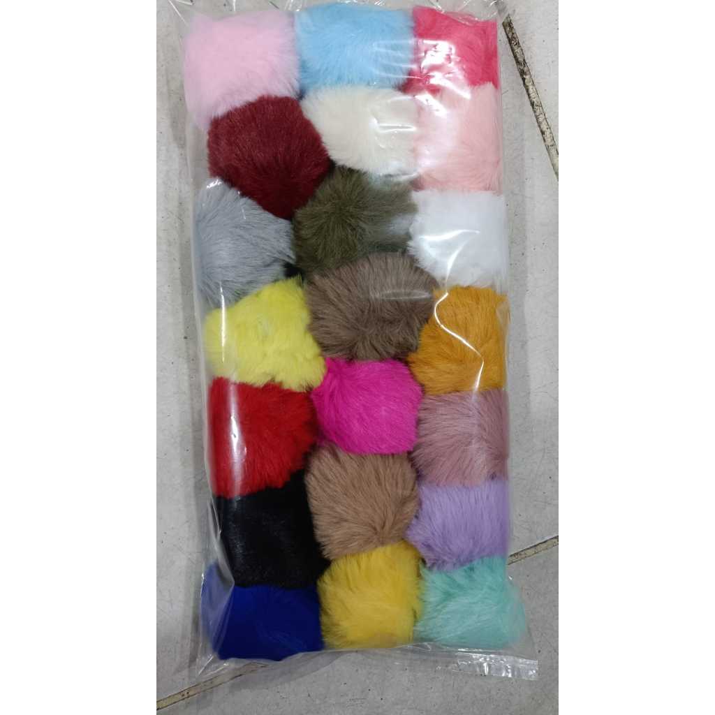 Jual pom pom grosir 100 pcs mix warna bisa request ukuran 5 cm dan 8 cm ...
