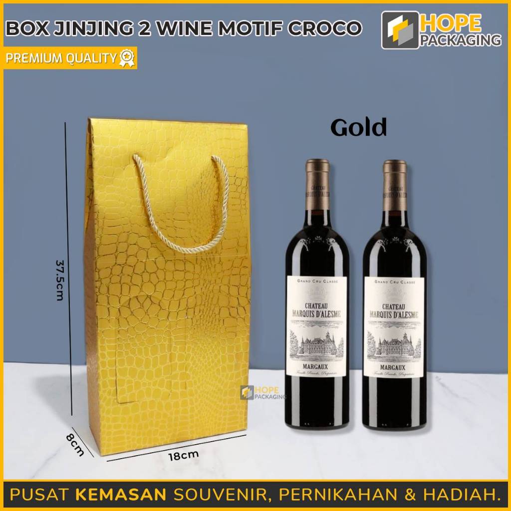 Jual Box Jinjing 2 Wine Croco / Paper Wine 2 Botol / Paper Wine / Tas ...