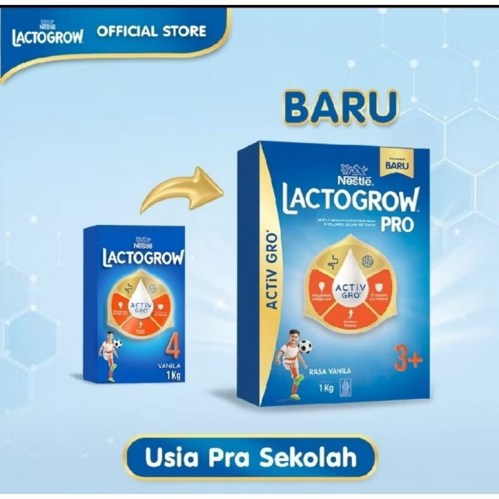 Jual Nestle LACTOGROW PRO 3+ / LACTOGROW 4 dengan ACTiVGRO VANILA MADU ...