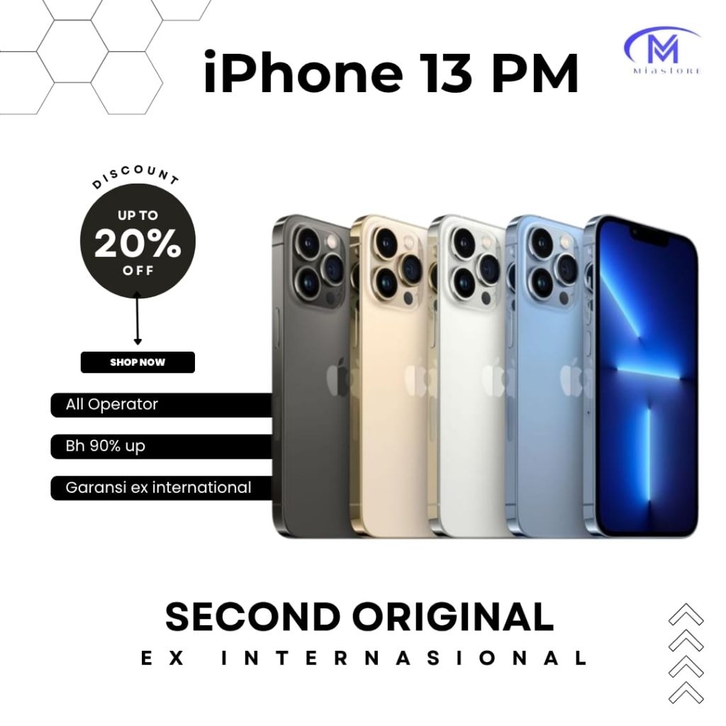 Jual 13 PM 128GB 256GB SECOND ORIGINAL FULLSET | Shopee Indonesia