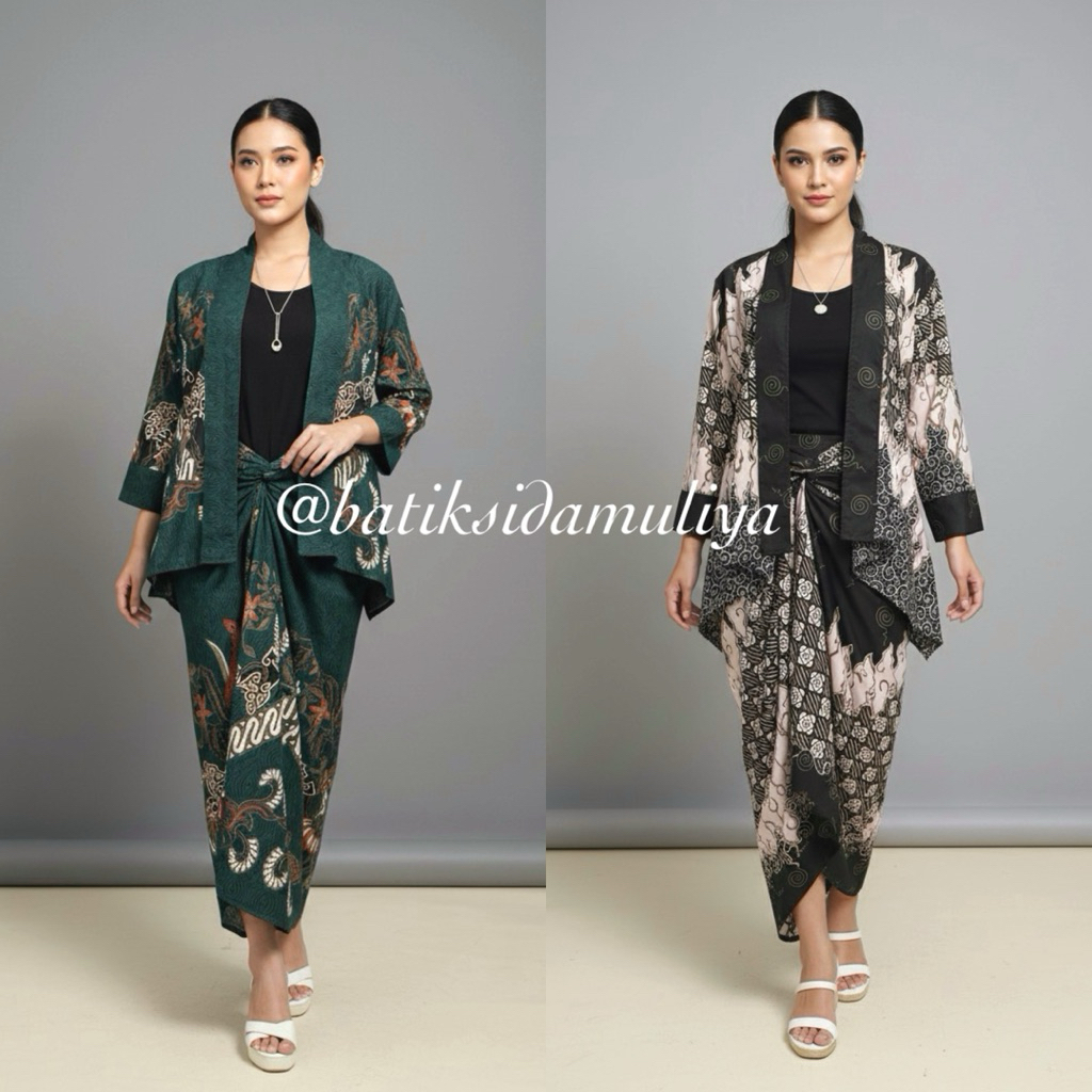 Jual One Set Batik Wanita Atasan Setelan Outer Rok Lilit By Batik ...