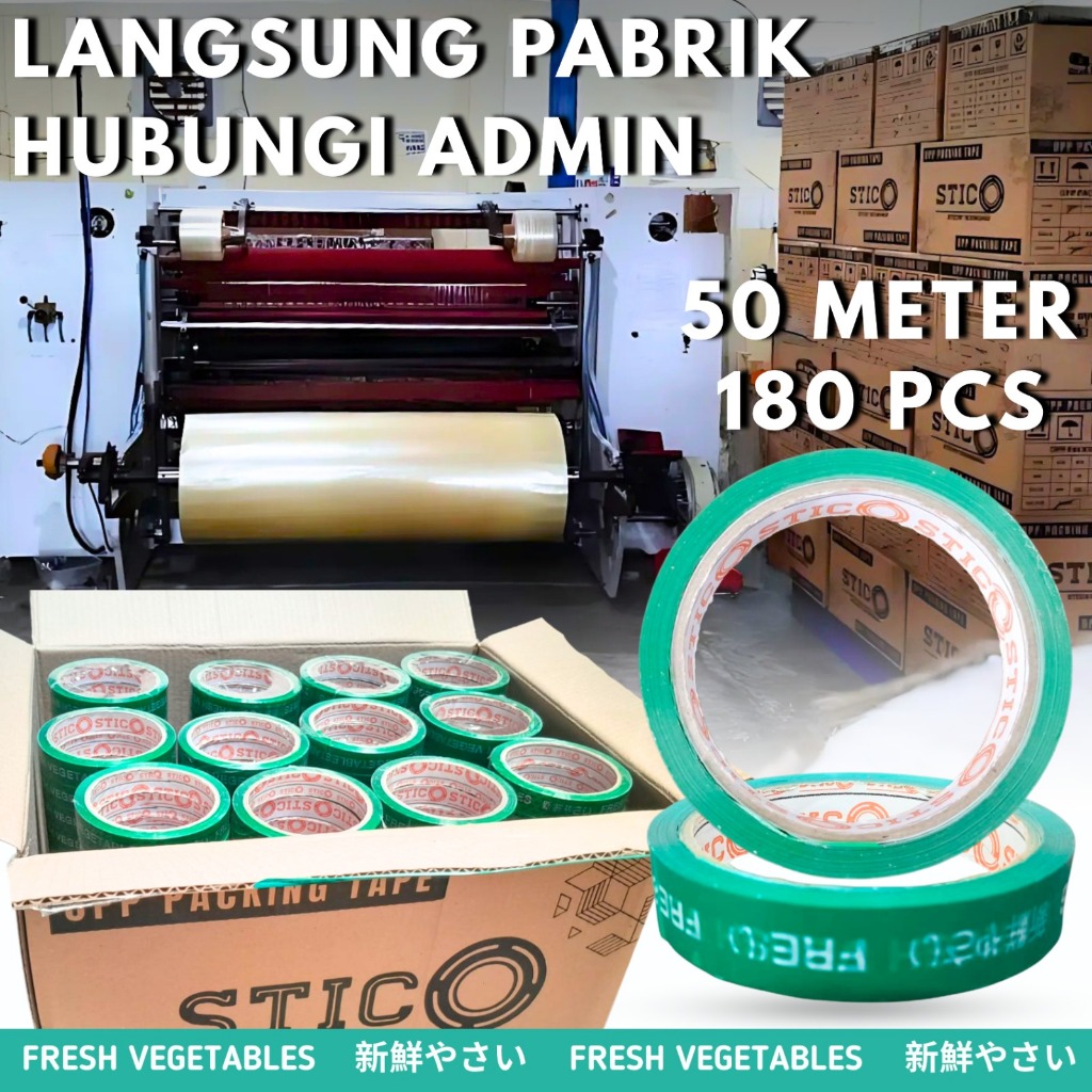 Jual STICO - 1 DUS 180 PCS Lakban Fresh Vegetables 18MM X 50M Isolasi ...
