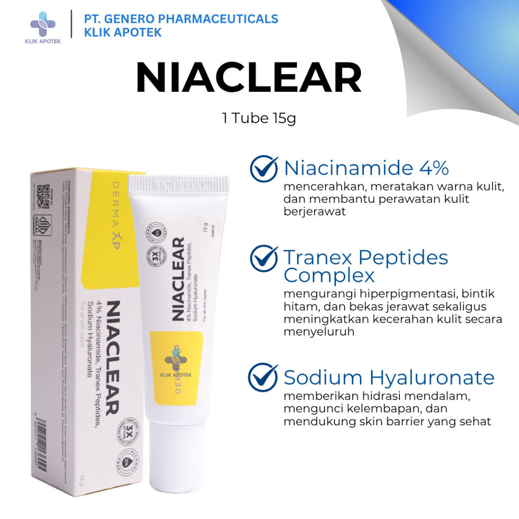 Jual NIACLEAR Niacinamide 4% gel 15g -Mencerahkan, Merawat Kulit ...