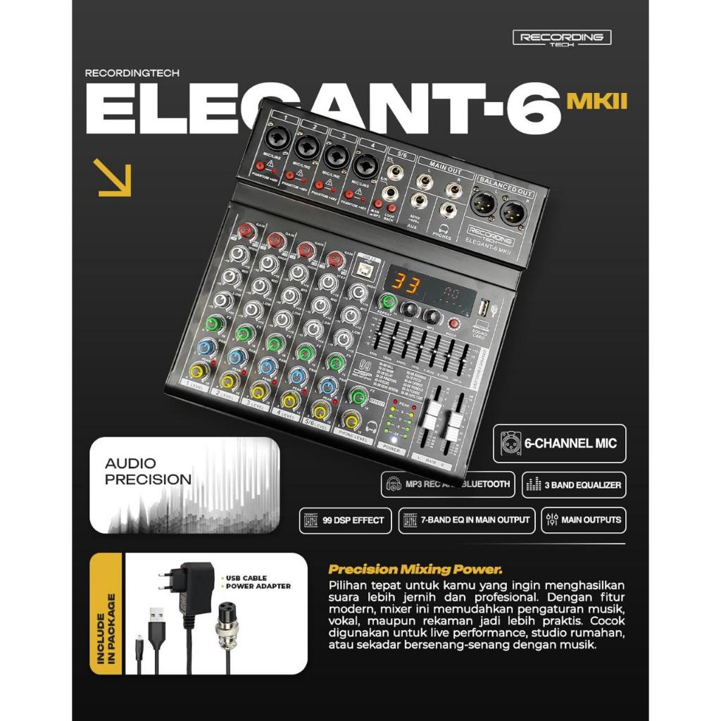 Jual MIXER RECORDING TECH ELEGANT 6 MK2 CHANNEL PODCAST RECORDING ...