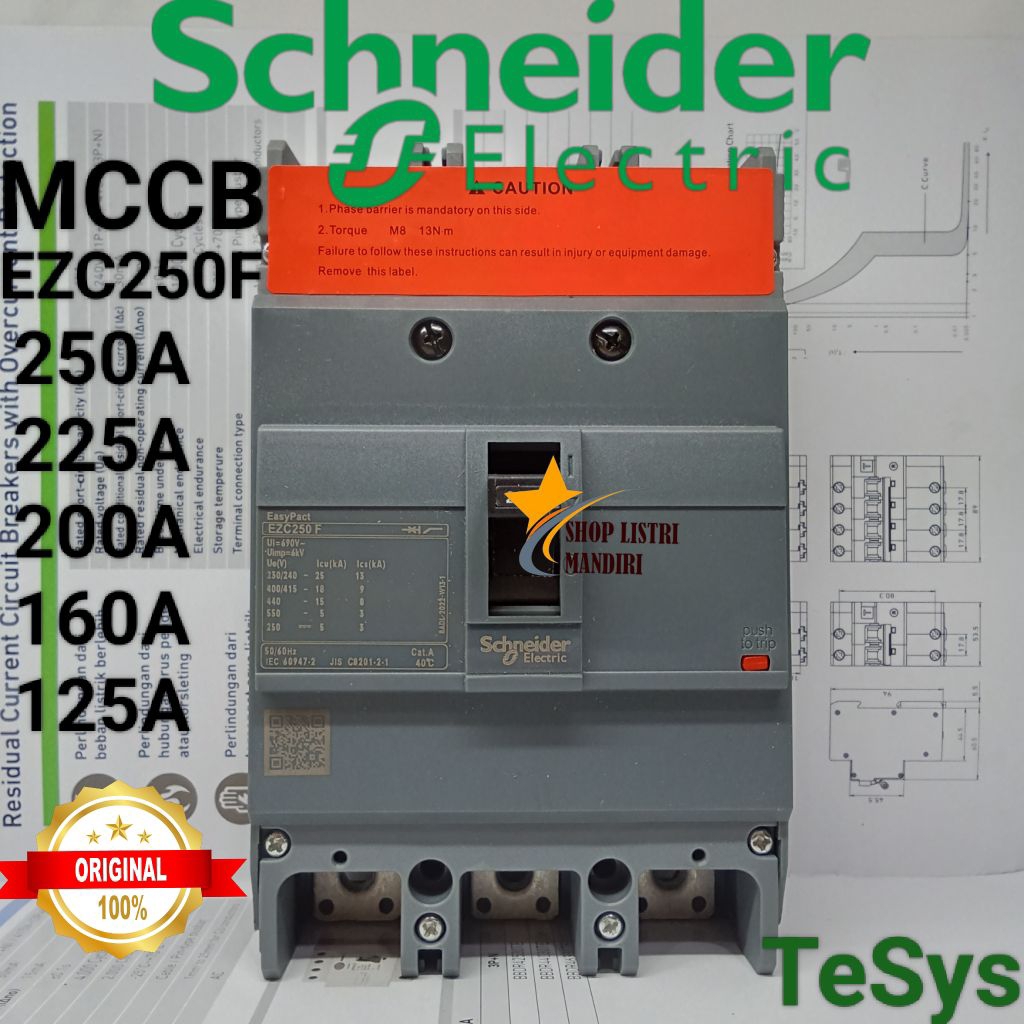 Jual mccb 3p 250a EZC250F3250 EZC 250F 3250 breaker 3phase 250ampere ...