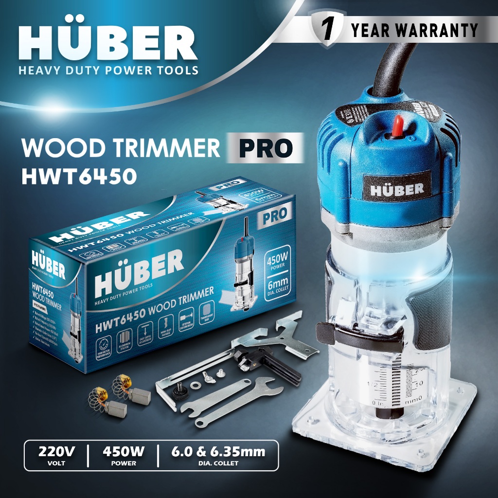Jual HUBER Wood Trimmer 220V 450W Mesin Profil Kayu Mesin Router ...