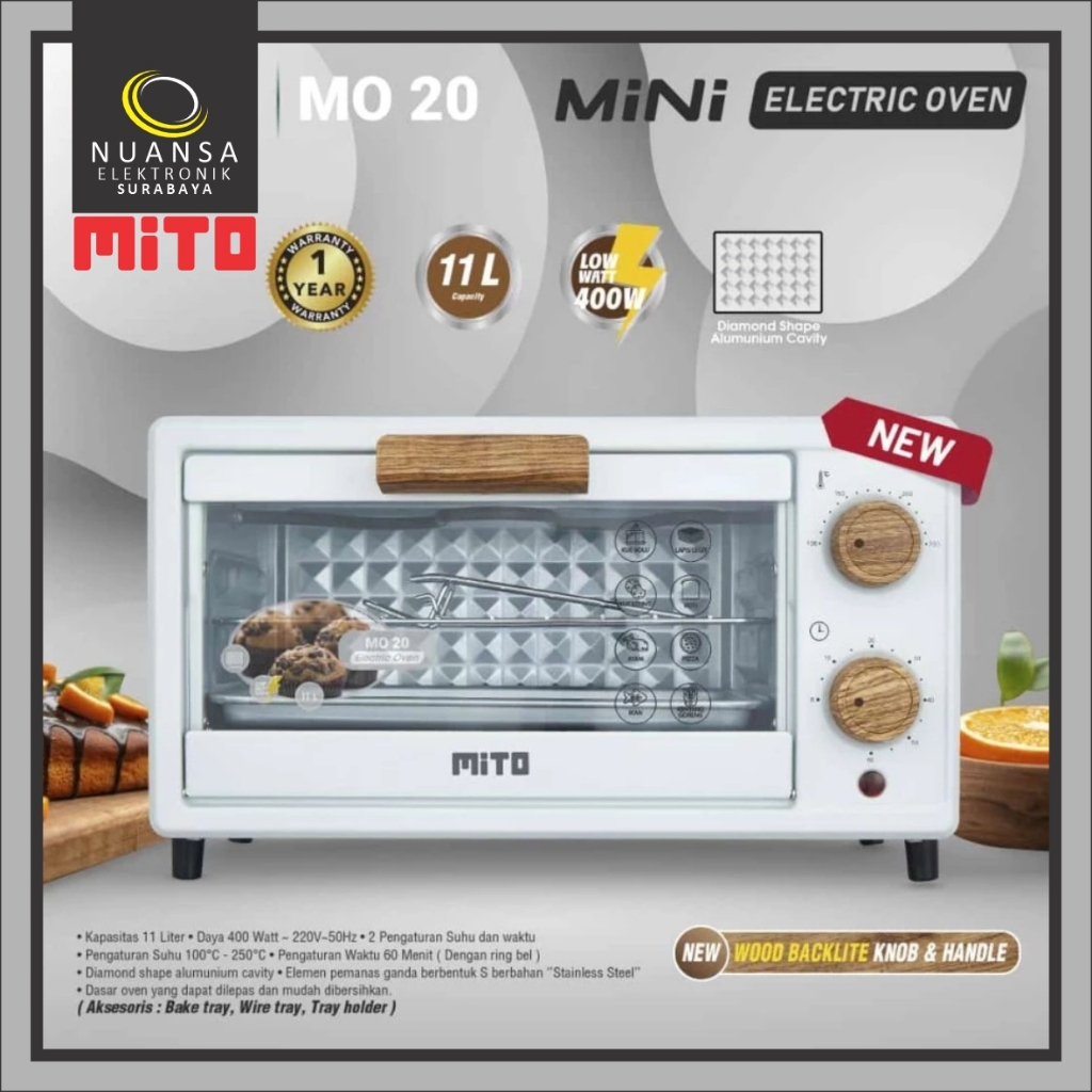 Jual MITO Oven Listrik Mini MO 20 / MO-20 / MO20 Kapasitas 11 Liter ...