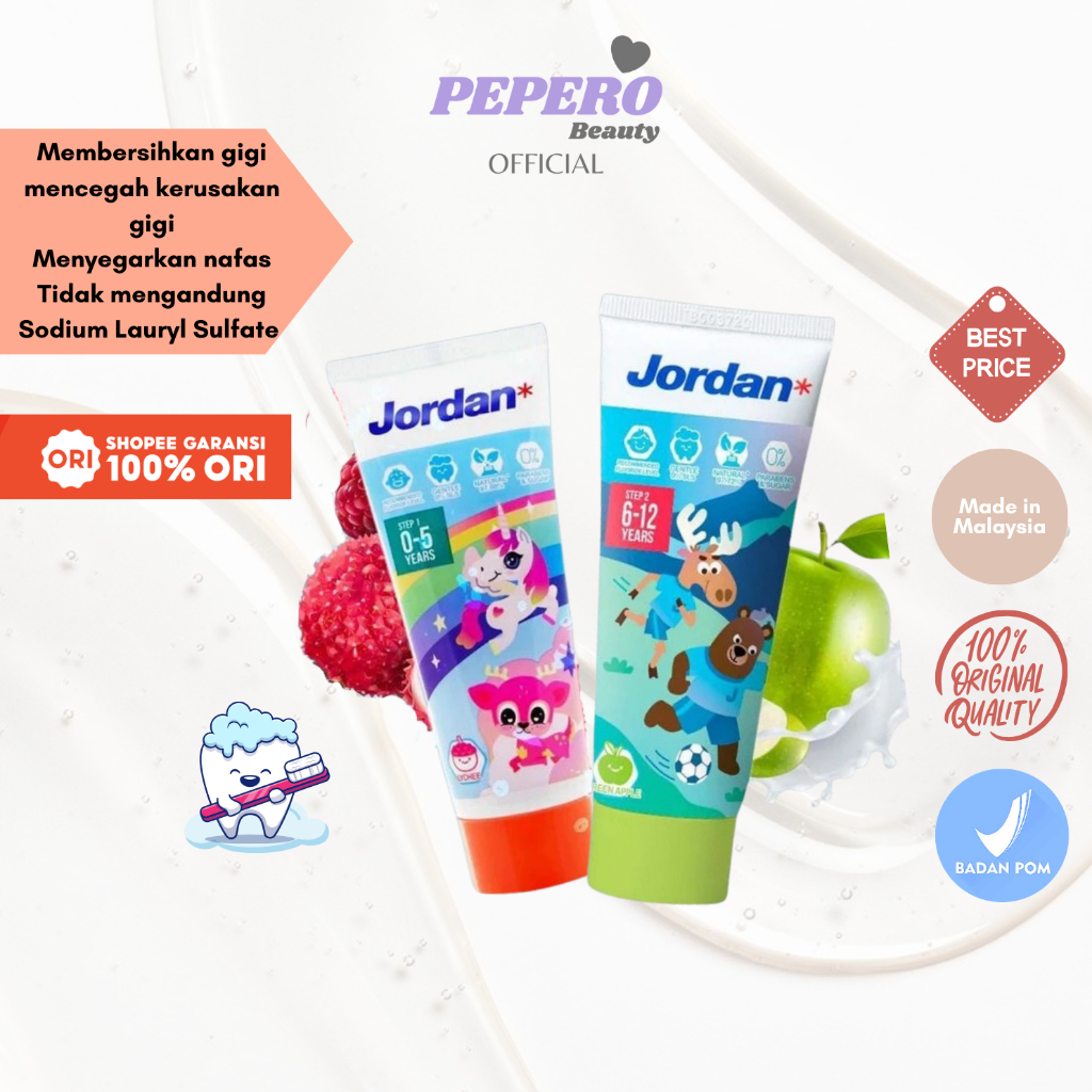 Jual JORDAN Kids Toothpaste Milk Teeth Step 1 (0-5 Years) | Permanent ...