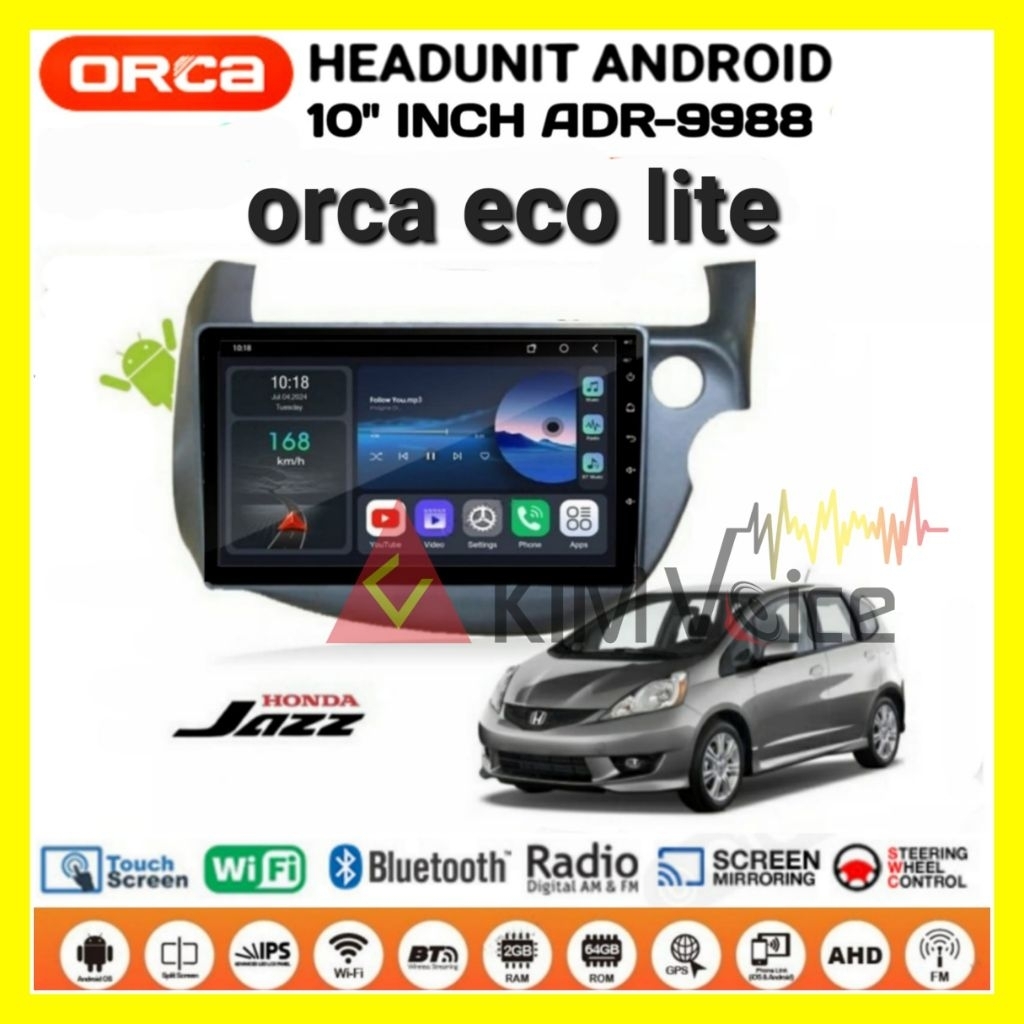 Jual Head Unit Android Orca eco lite 10 inch OEM Honda Jazz 2008-2013 ...