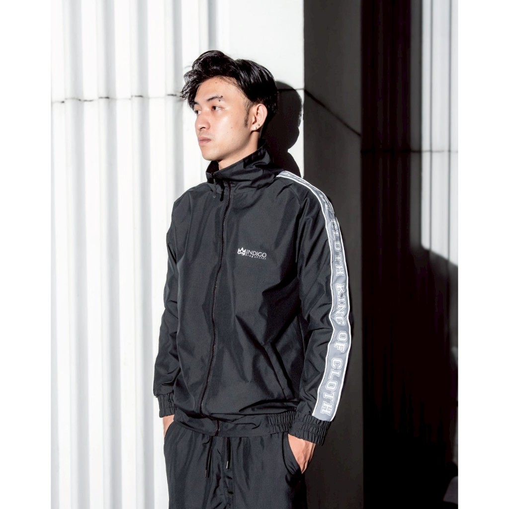 Jual Indigo Jacket Tracktop Garis Putih - Jaket Tracksuit Casual ...