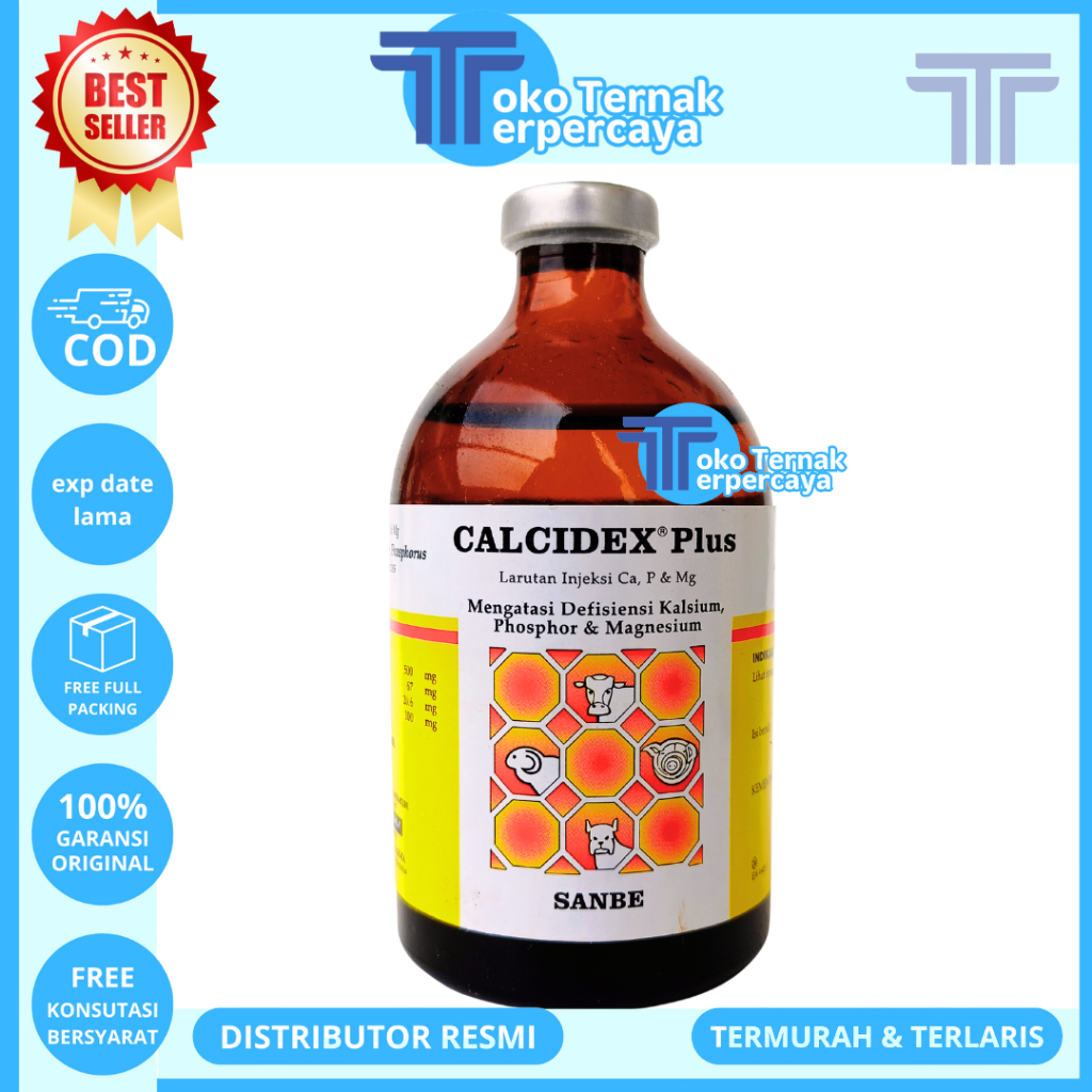 Jual CALCIDEX PLUS 100 ML - Obat Ternak Lumpuh Atasi Hipokalsemia ...