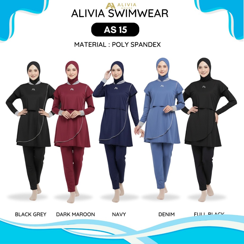 Jual Alivia House - Alivia Swimwear AS15 - Baju renang muslimah syari ...