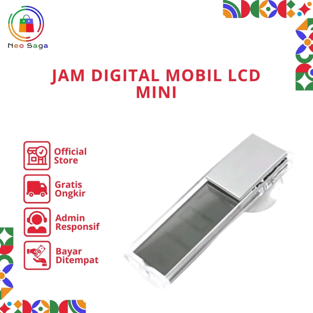 Jual Jam Digital Mobil LCD Mini dengan Tanggal Tempel Kaca Dasbor Keren ...