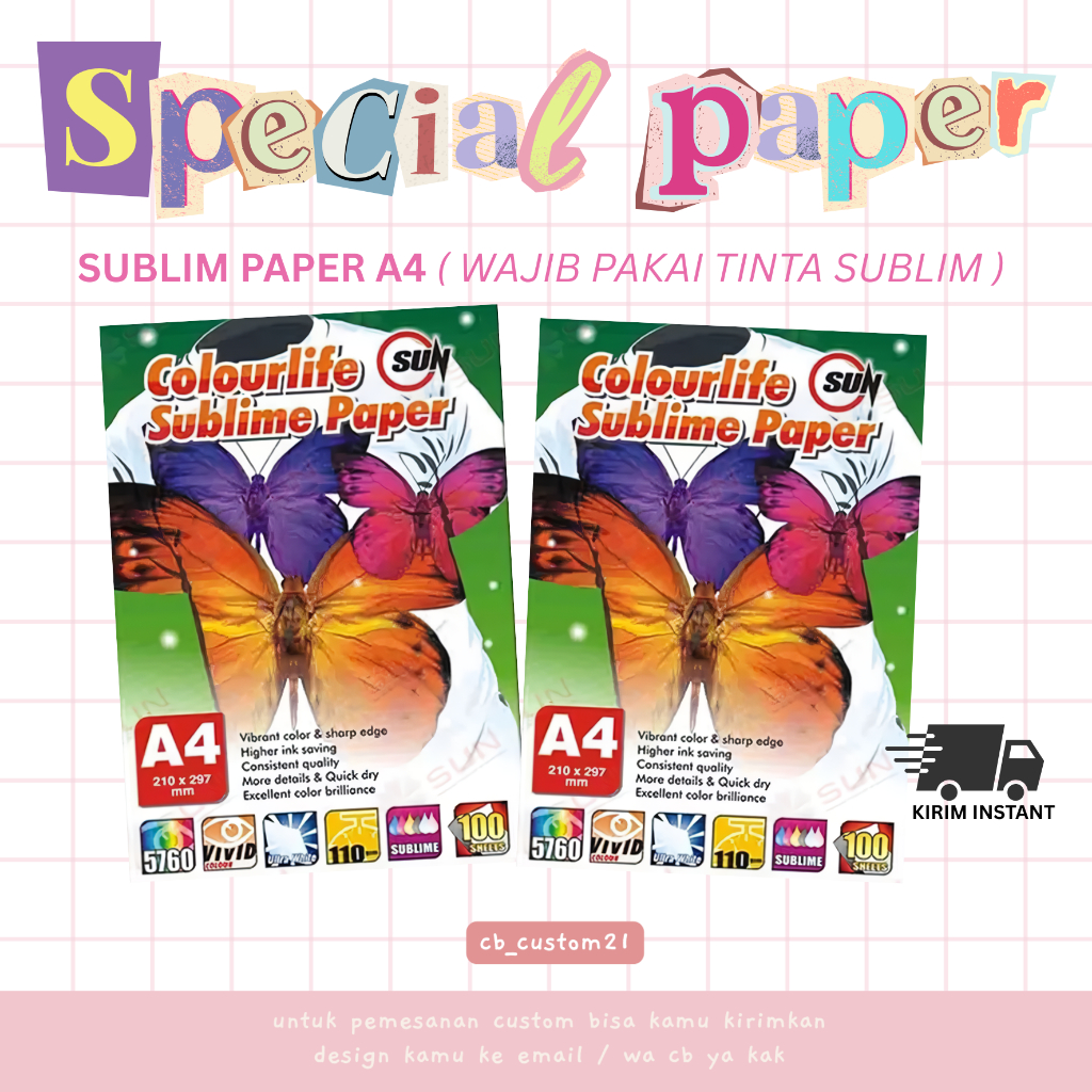 Jual Kertas Sablon Sublim Transfer Paper A4 /F4/A3 110 Gram - SUN ...